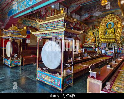 17 June 2022, Gangtok, Sikkim, monk walking in Ranka (Lingdum or Pal ...