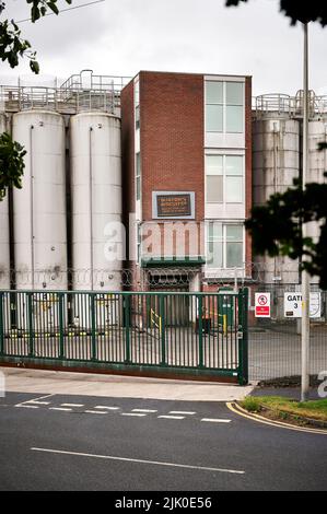 Sugar silos at Burton's biscuits,Blackpool Stock Photo - Alamy