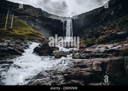 Fossá Waterfall as seen in the Faroe Islands Stock Photo - Alamy