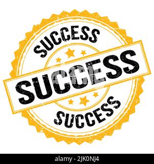SUCCESS text written on yellow-black grungy lines stamp sign Stock ...