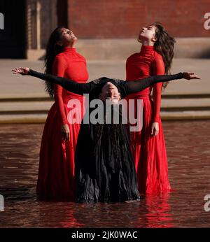 Performers (left to right) Aishani Ghosh, Yesica Castellon Jimenez and ...