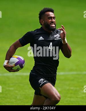 New Zealand's Akuila Rokolisoa during the Cup Final on day two of the ...