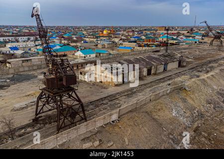 Aerial of Aralsk, Aral lake, Kazakhstan Stock Photo - Alamy