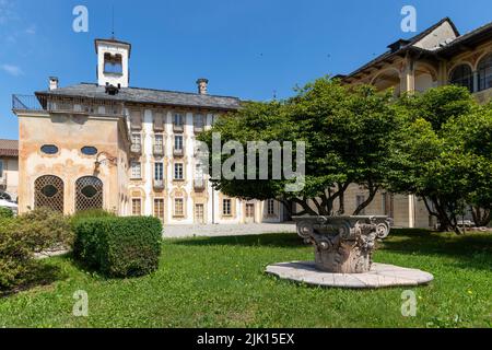 Villa Nigra, historic building in the center of the town of Miasino ...
