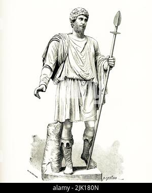 Ancient marble statue of Roman Emperor Claudius, Lateran Museum, Italy ...