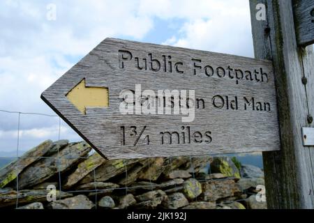 Old man od Coniston sign, the lake district, England Stock Photo - Alamy