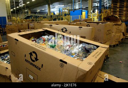 The head office of Returpack in Norrköping. Aluminum cans and PET ...
