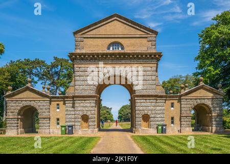 The south entrance to Holkham Hall in Norfolk Stock Photo - Alamy