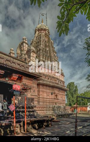 18 Sep 2006 Entrance of Grishneshwar temple-Stone wall and stapes Verul ...