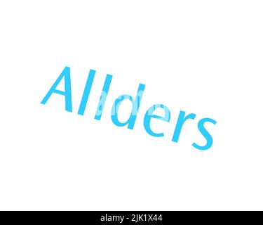 Allders, rotated logo, white background Stock Photo - Alamy