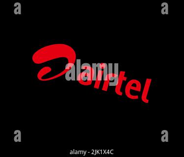 Airtel India, rotated logo, black background Stock Photo - Alamy