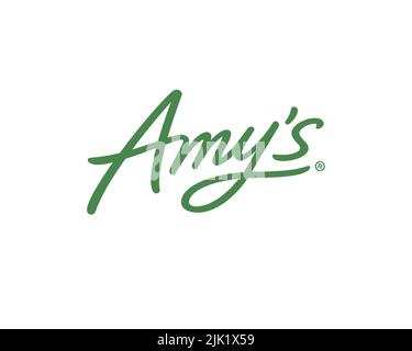 Amy's Kitchen, Rotated Logo, White Background Stock Photo - Alamy