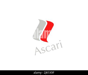 Ascari Automotive, rotated logo, white background B Stock Photo - Alamy