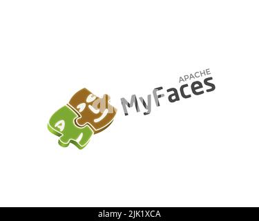 Apache MyFaces, rotated logo, white background B Stock Photo - Alamy