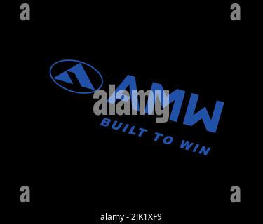 Asia MotorWorks, rotated logo, black background Stock Photo - Alamy