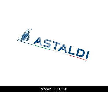 Astaldi, rotated logo, white background Stock Photo - Alamy