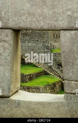 terraces and stairs to Machu Picchu Stock Photo - Alamy