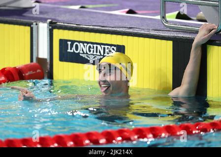 Elijah Winnington reacts after winning the Men’s 400m Freestyle Final ...