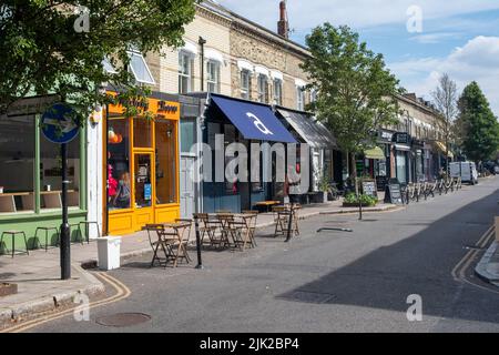 Chiswick High Road, a long high street of shops and restaurants in West ...