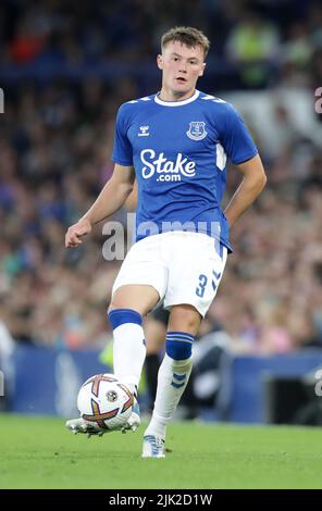 Nathan Patterson of Everton passes the ball during the Premier League ...