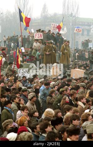 Bucharest, Romania, January 1990. After the anti-communist revolution ...