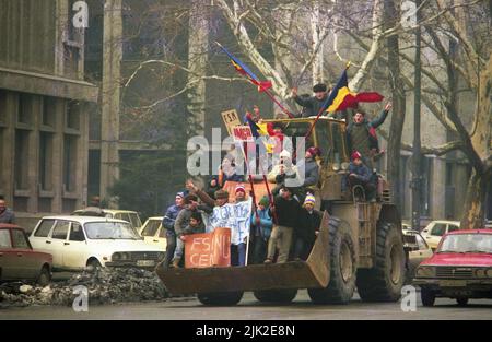 Bucharest, Romania, January 1990. After the anti-communist revolution ...