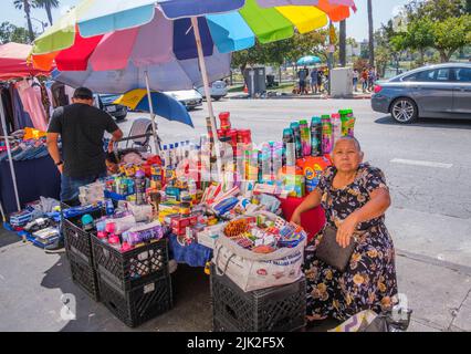 Sidewalk Vendor, MacArthur Park, Los Angeles, California, United States ...