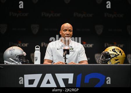 Colorado Buffaloes head coach Karl Dorrell speaks during PAC-12 Media ...