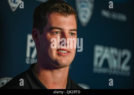 Stanford Cardinals quarterback Tanner McKee during PAC-12 Media Day on ...