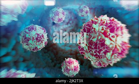 Illustration of poliovirus. Poliovirus particles (virions) are composed ...