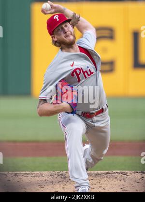 Pittsburgh Pirates starting pitcher Bailey Falter delivers during the ...