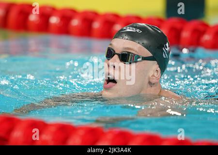 Matthew Richards after the Men's 200m Freestyle Paris Final on day six ...