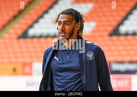 Dominic Thompson #23 of Blackpool arrives at Bloomfield Road Stock ...