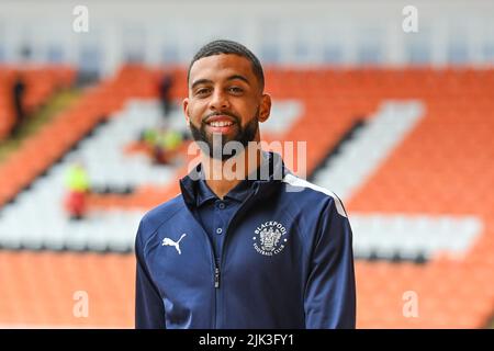 CJ Hamilton #22 of Blackpool arrives at The Weston Homes Stadium Stock ...