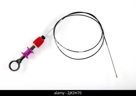 A balloon inflation device used in angioplasty procedure. Mesh metal ...