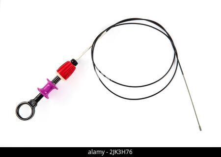 A balloon inflation device used in angioplasty procedure. Mesh metal ...