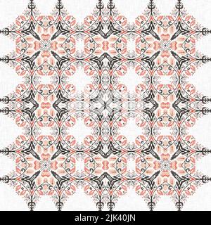 Modern boho geometric floral quilt style seamless pattern. Shabby chic ...