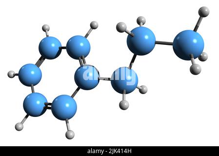 3D image of Benzene skeletal formula - molecular chemical structure of Cyclohexatriene isolated ...