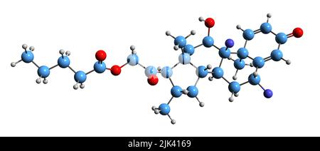 3D image of Diflucortolone skeletal formula - molecular chemical ...