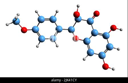 3D image of Flavanonol skeletal formula - molecular chemical structure ...