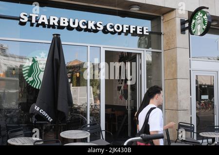 Copenhagen /Denmark/30 July 2022/ Seattle chain starbucks coffee cafe ...
