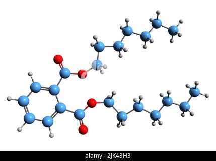 3D image of Phthalic acid skeletal formula - molecular chemical ...