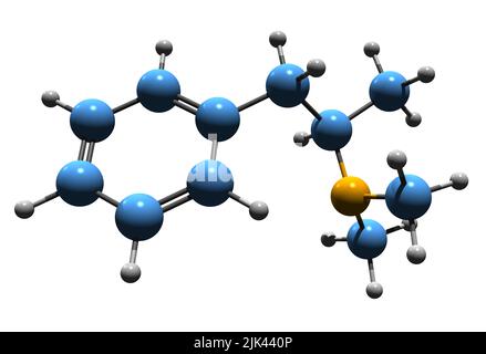 3D image of Methamphetamine skeletal formula - molecular chemical ...