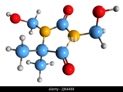 3D image of Formaldehyde skeletal formula - molecular chemical ...