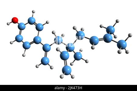 3D image of Phenol skeletal formula - molecular chemical structure of ...