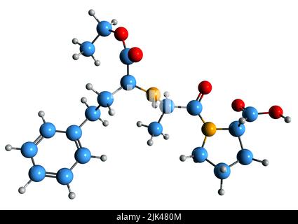 Enalapril high blood pressure drug molecule. Angiotensin Converting ...