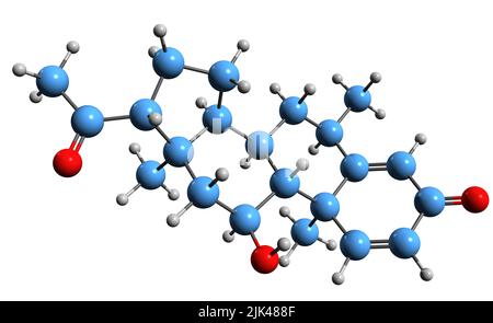 3D image of Medrysone skeletal formula - molecular chemical structure ...
