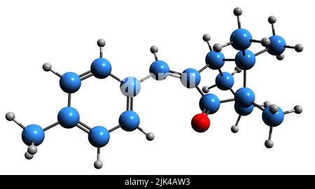 3D image of Camphor skeletal formula - molecular chemical structure of ...