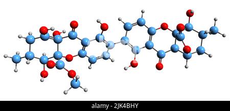 3D image of ergot alkaloid skeletal formula - molecular chemical ...