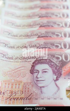 Sterling pound large denomination 50 polymer notes Stock Photo - Alamy